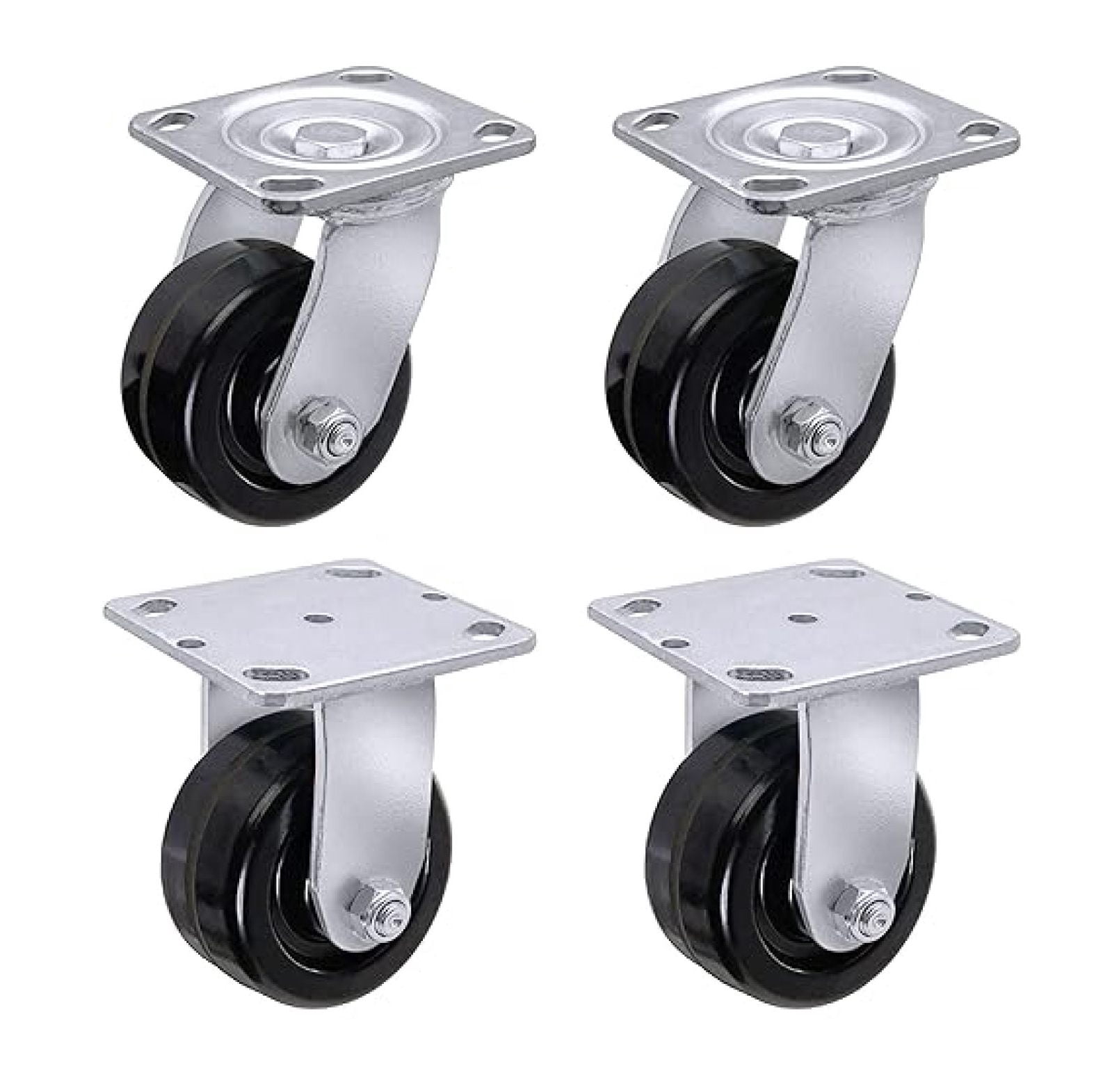 4"x2" Phenolic Wheel Top Plate Swivel Caster with Bearing Capacity Up ...