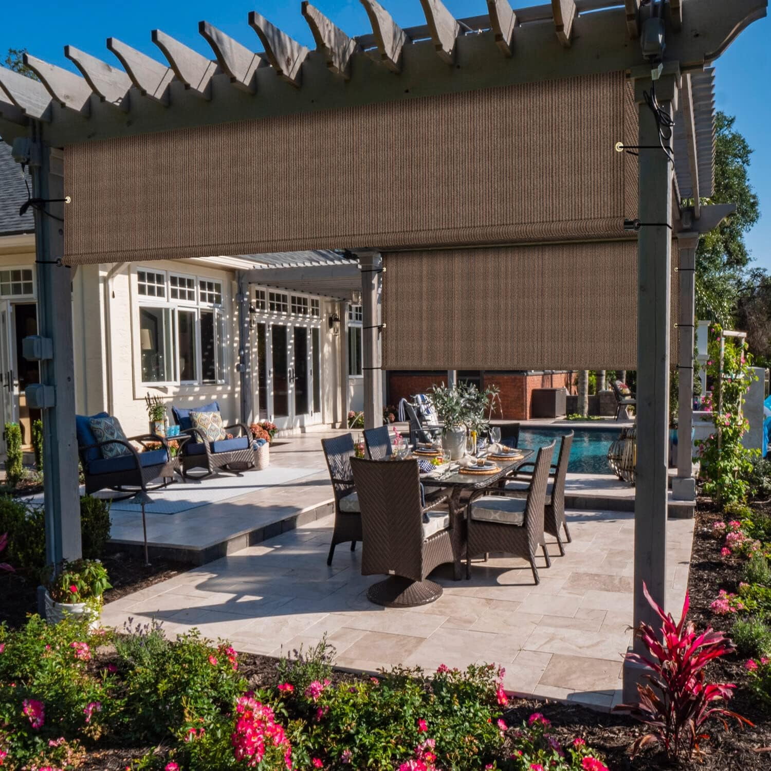 **4'x20' outdoor shade cover canopy sun shade cover with grommets ...