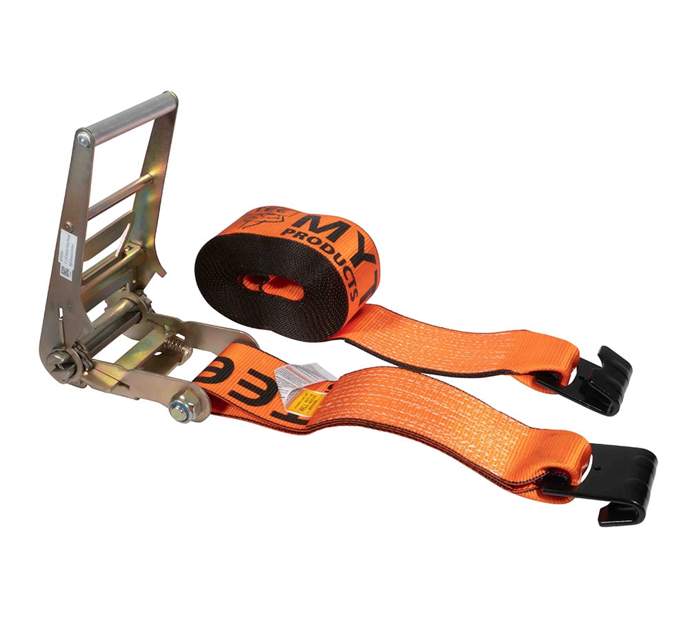 4"x30' Heavy Duty Ratchet Straps w/ flat hook - 6,667 lbs WLL High ...