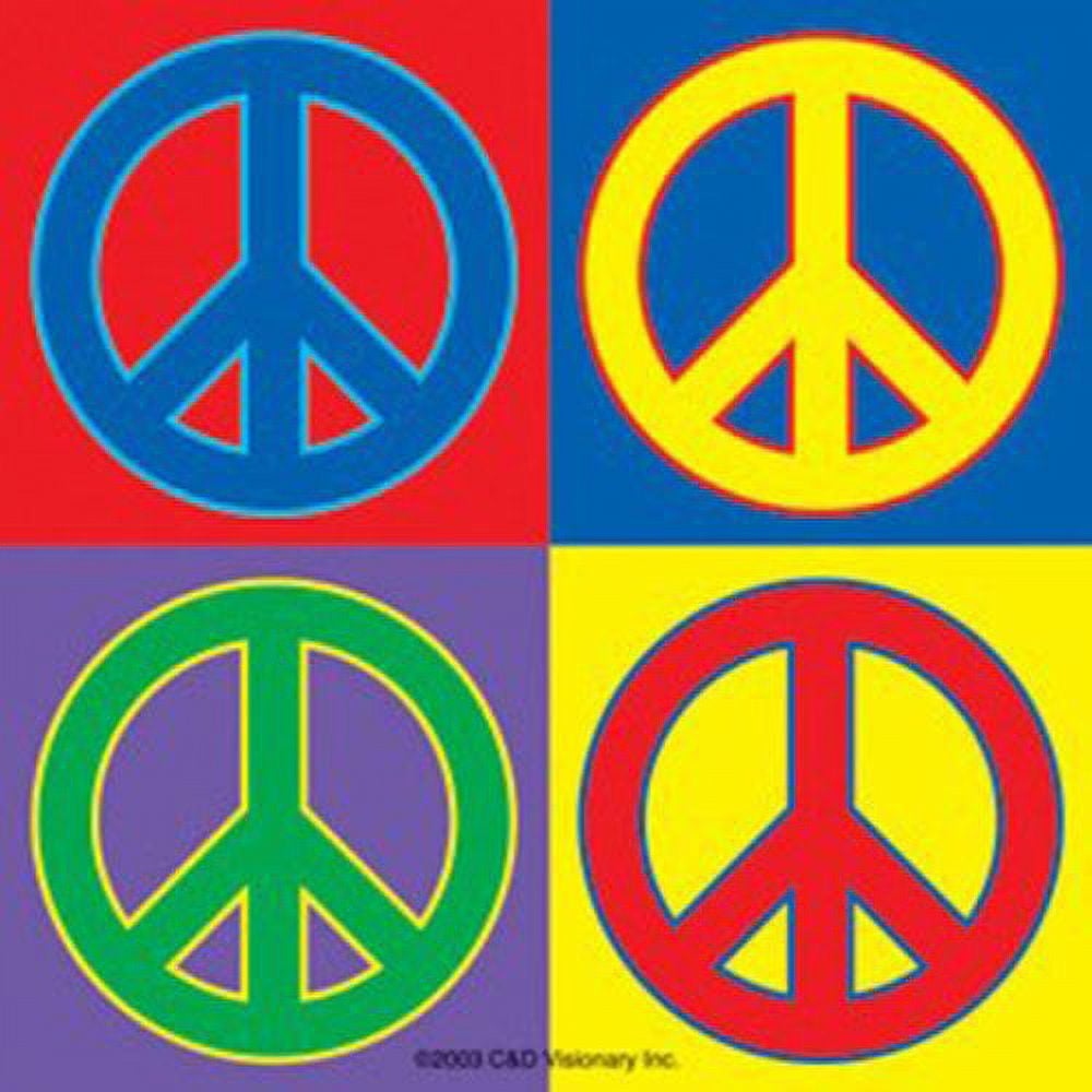 4"x4" Andy Warhol Style Peace Signs Sticker - Walmart.com