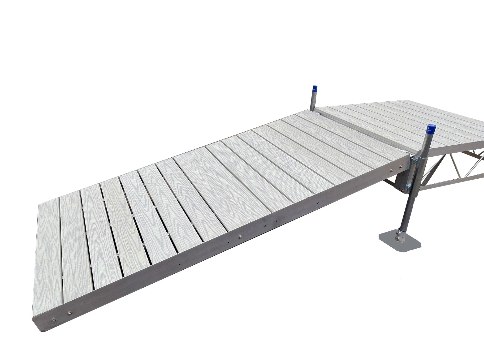 Patriot Docks 4'x4' Aluminum Truss Frame Shore Ramp Kit with Gray Deck ...