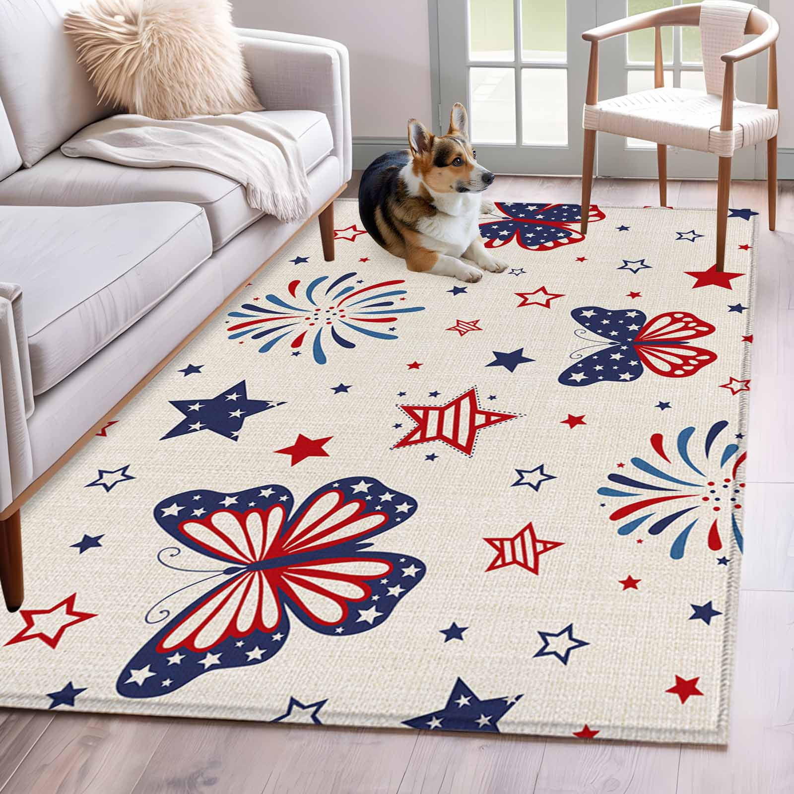 4'x6' Area Rugs, 4th of July Indoor Outdoor Area Rug for Living Room ...