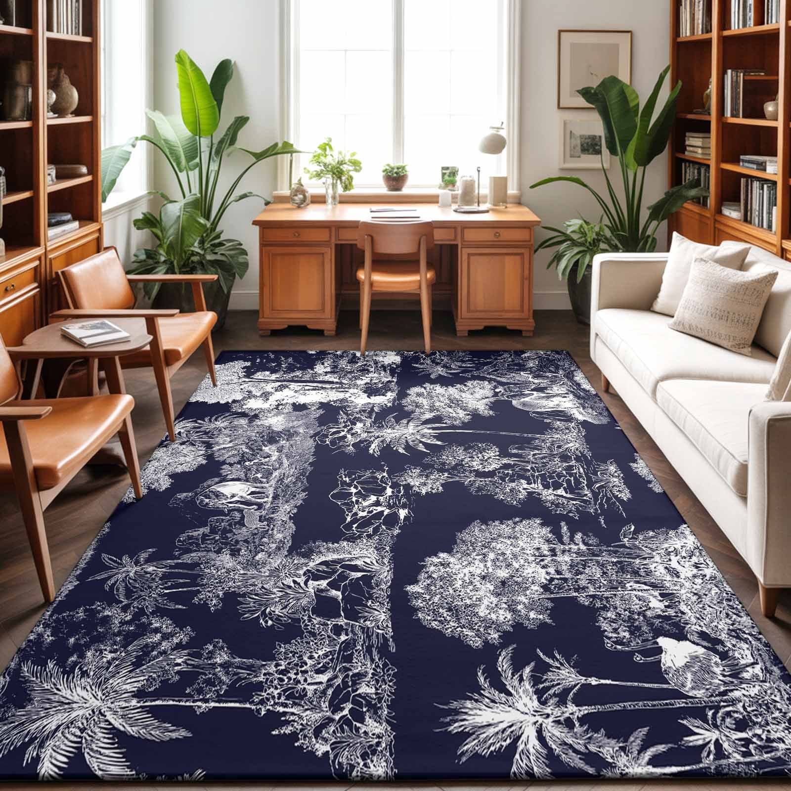 4'x6' Area Rugs, Blue Elephant Indoor Outdoor Area Rug for Living Room ...