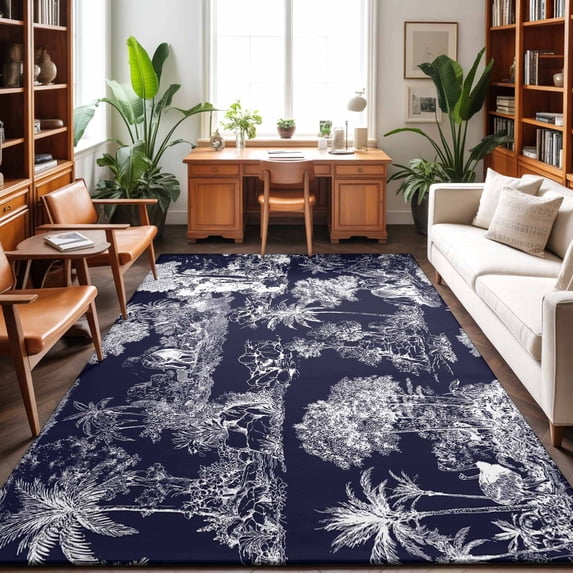 4'x6' Area Rugs, Blue Elephant Indoor Outdoor Area Rug for Living Room ...