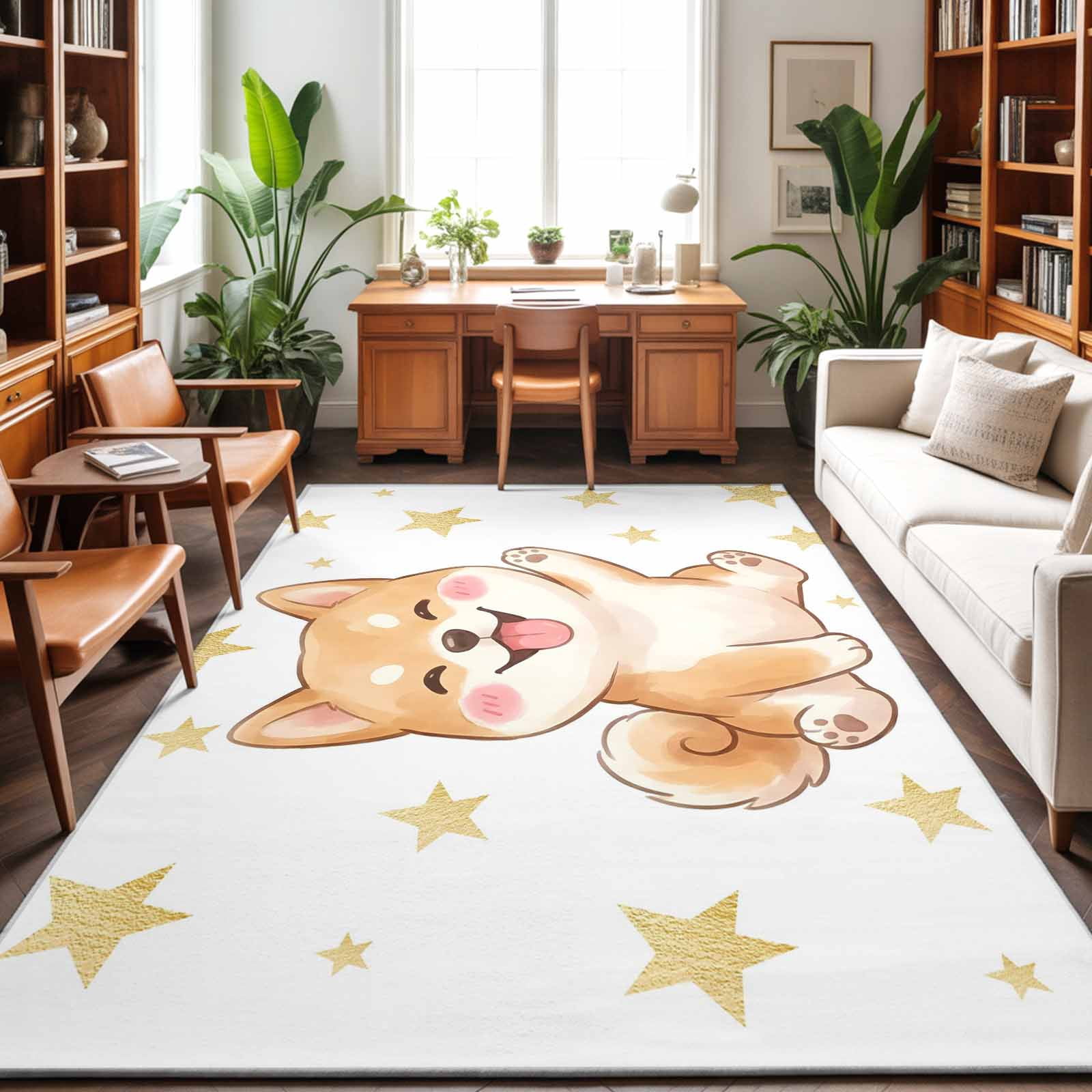 4'x6' Area Rugs, Cartoon Dog Indoor Outdoor Area Rug for Living Room ...