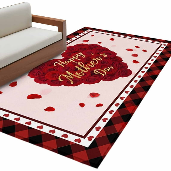4'x6' Area Rugs Happy Mother's Day Washable Area Rugs Non-Slip Indoor ...