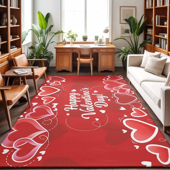 4'x6' Area Rugs, Happy Valentine's Day Indoor Outdoor Area Rug for ...
