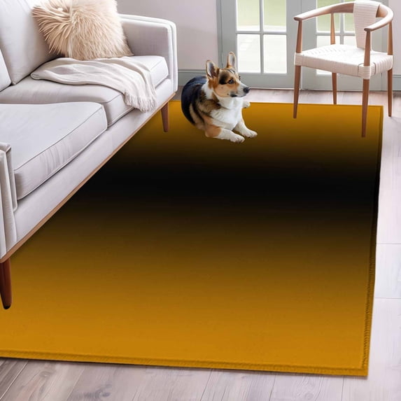 4'x6' Area Rugs, Orange Black Ombre Indoor Outdoor Area Rug for Living ...