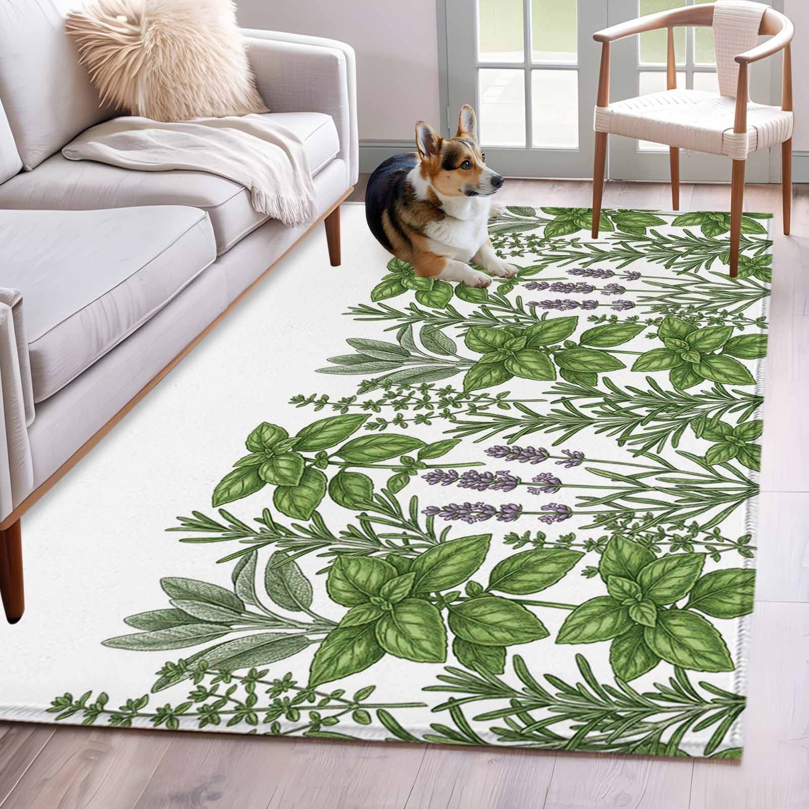4'x6' Area Rugs, Spring Botanical Indoor Outdoor Area Rug for Living ...