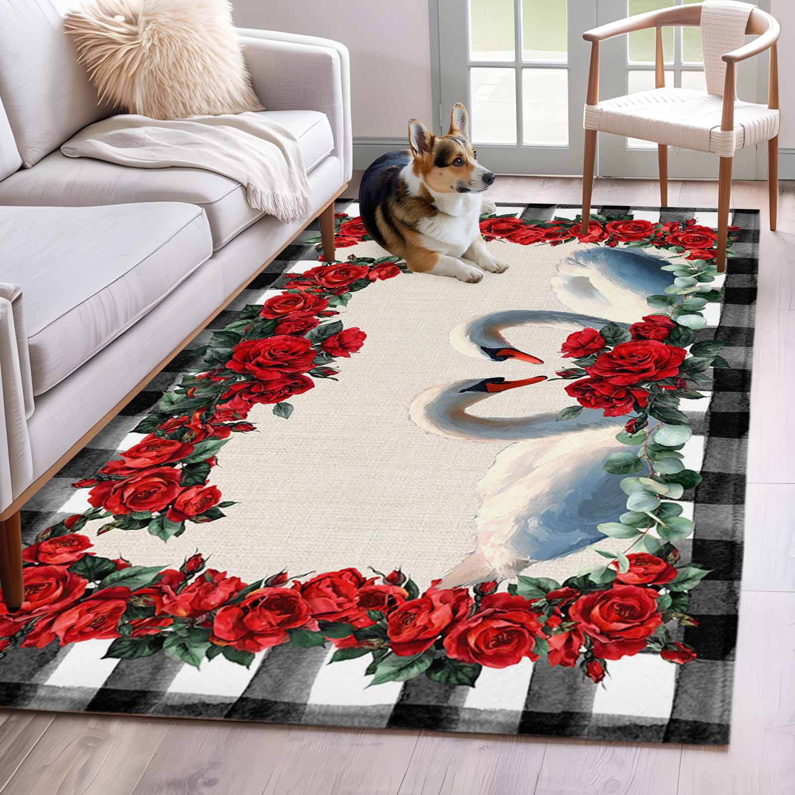 4'x6' Area Rugs, Valentine's Day Indoor Outdoor Area Rug for Living ...
