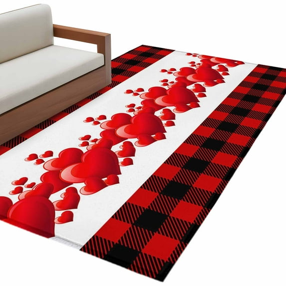4'x6' Area Rugs Valentine's Day Washable Area Rugs Non-Slip Indoor ...