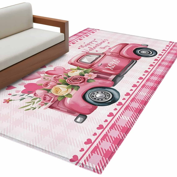 4'x6' Area Rugs Valentine's Day Washable Area Rugs Non-Slip Indoor ...