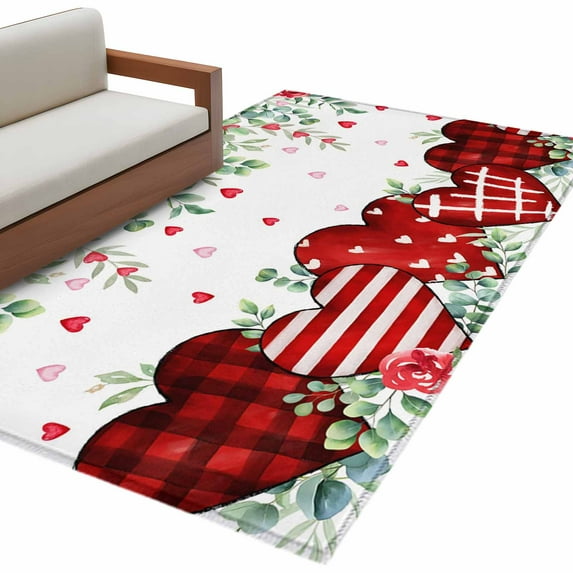 4'x6' Area Rugs Valentine's Day Washable Area Rugs Non-Slip Indoor ...