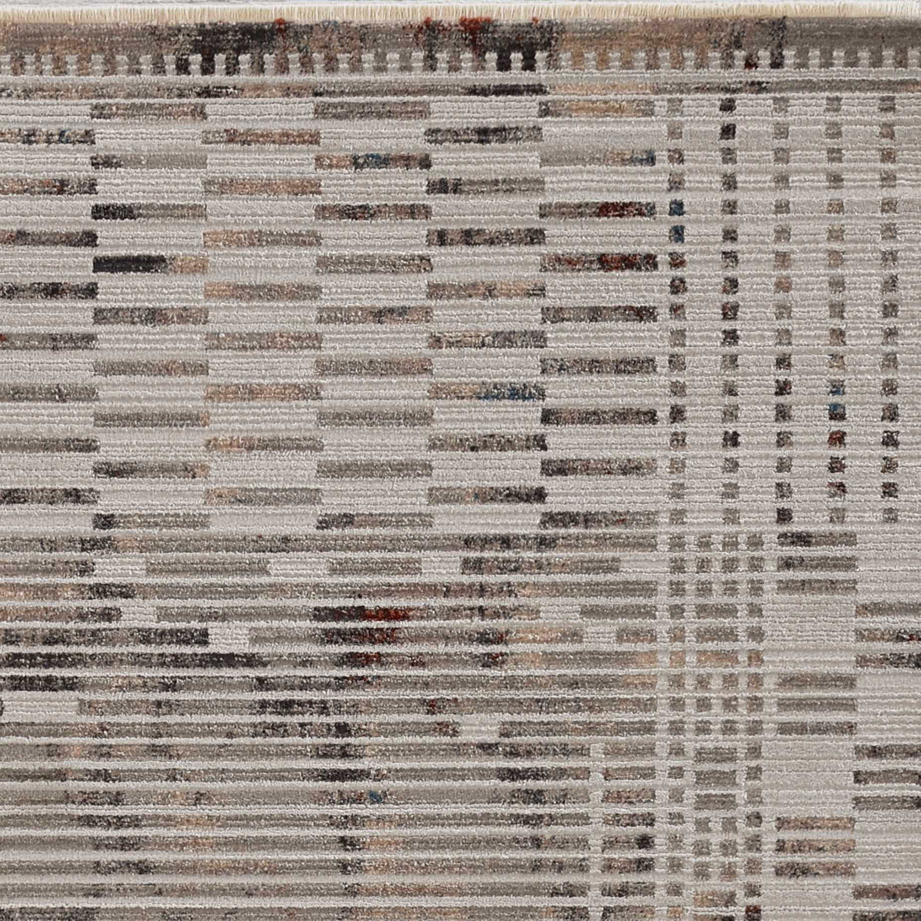 4'x6' Beige Machine Woven Shrank Abstract Lines Design Indoor Area Rug ...