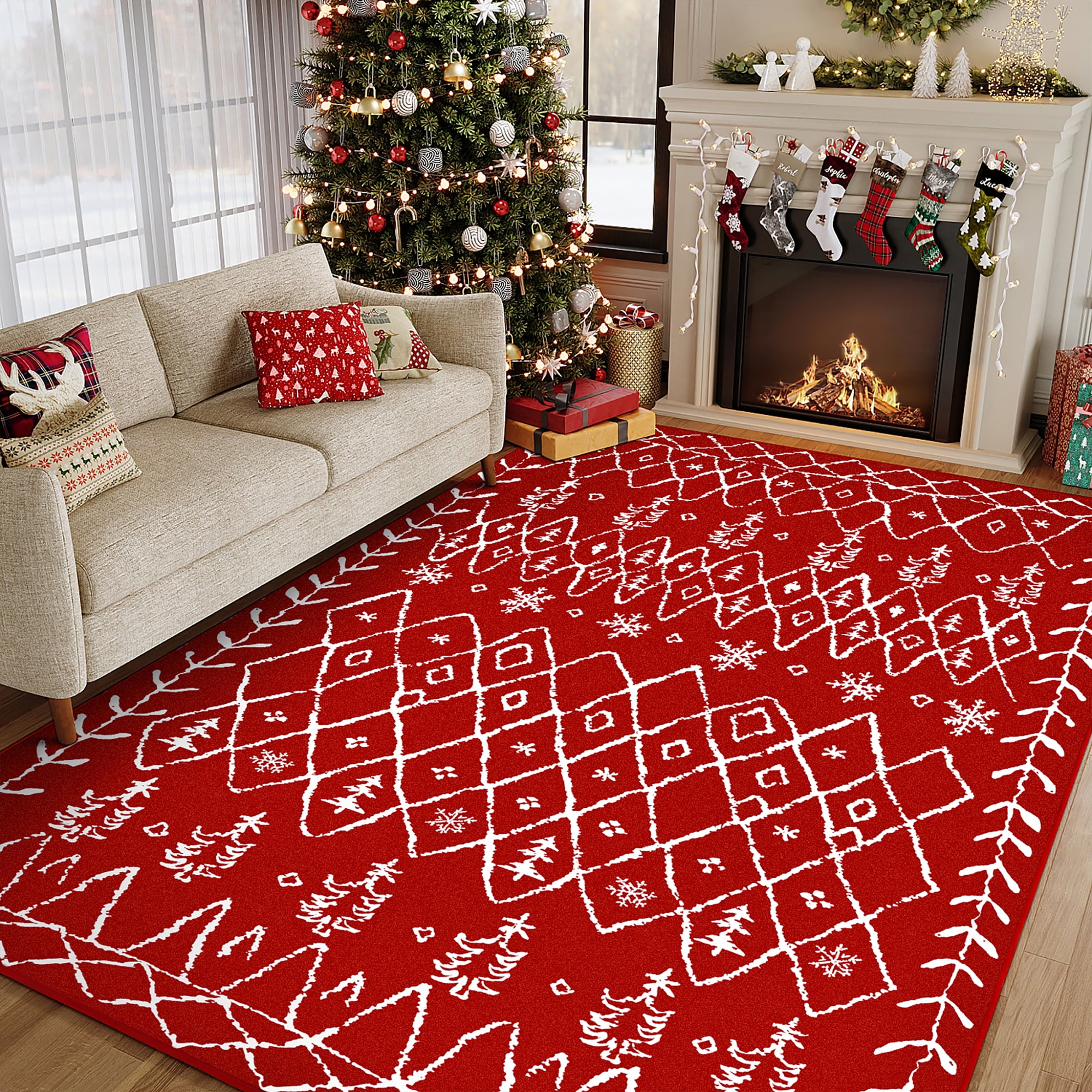 4'x6' Christmas Area Rugs Indoor Kitchen Bathroom Living Room Entryway ...
