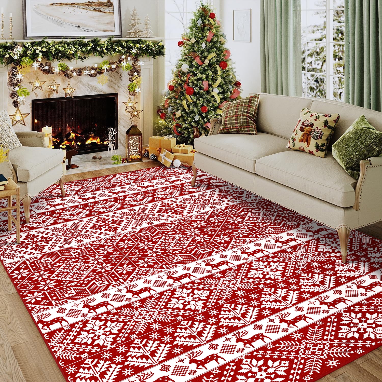 4'x6' Christmas Area Rugs Indoor Kitchen Bathroom Living Room Entryway ...