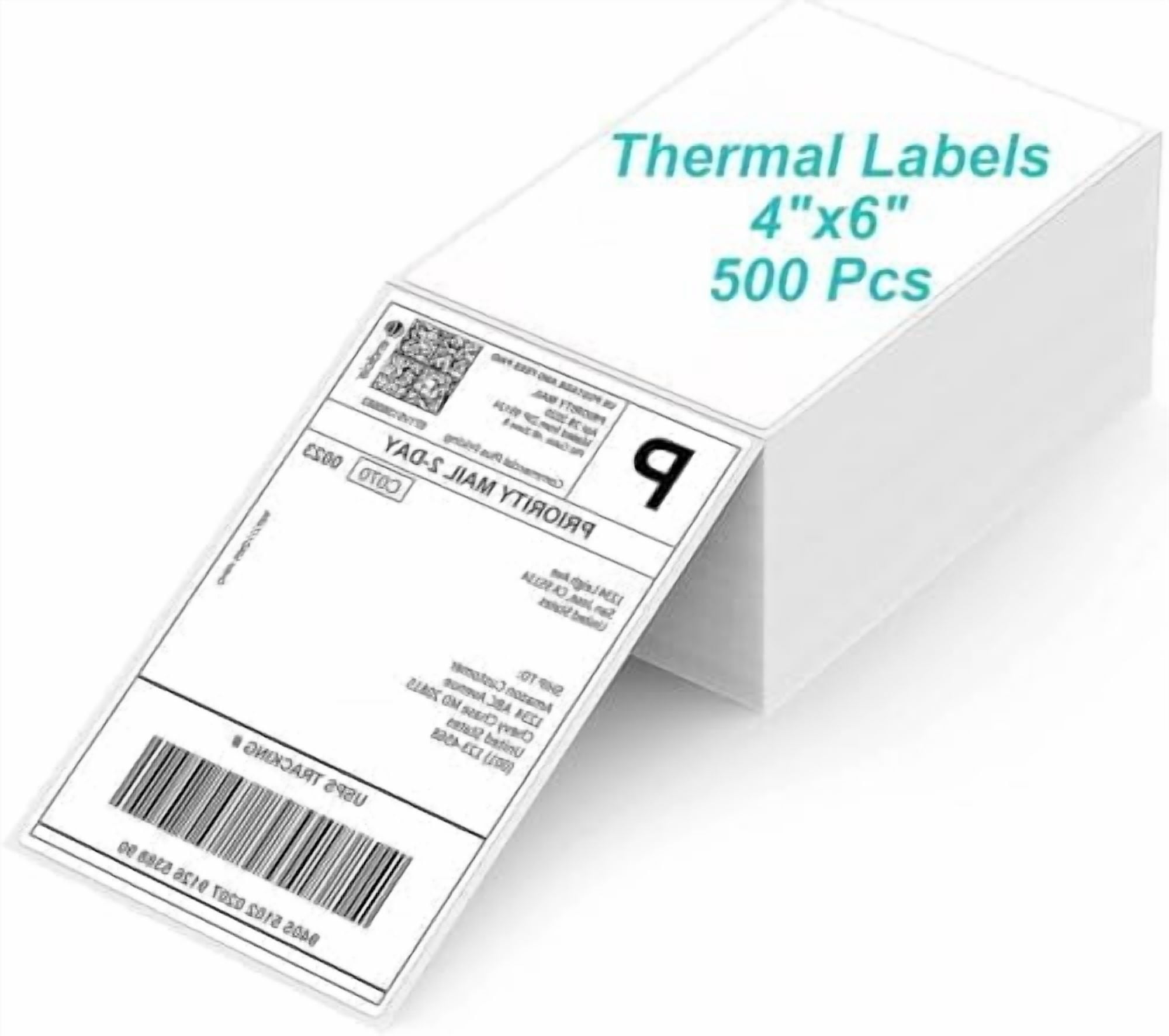 4"x6" Fanfold Direct Thermal Shipping Labels White Perforated Shipping Mailing Postage Labels ...