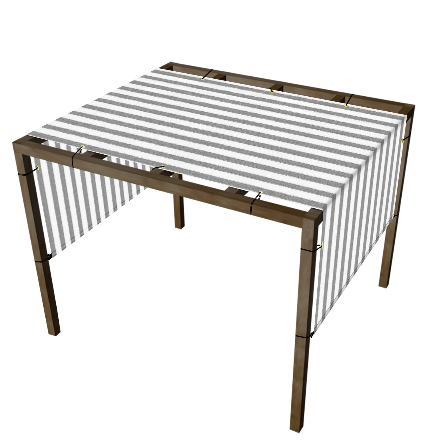 4'x8' Grey White Strip Outdoor Sun Shade Panel Universal Pergola ...