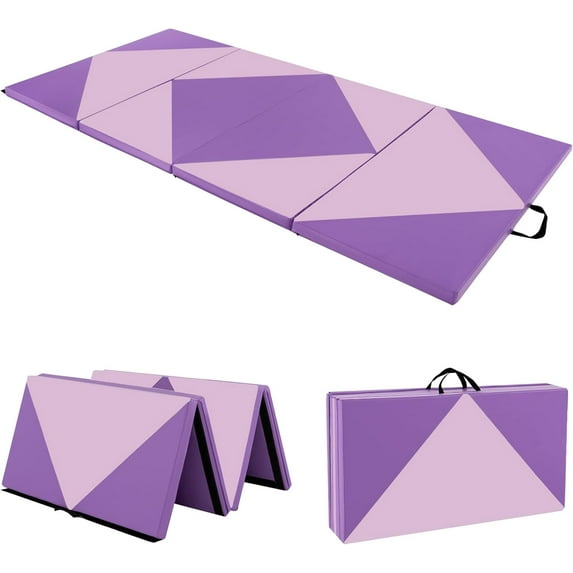 4'x8' Gymnastics Mat, 2" Thick Folding Tumbling Mat with Carrying ...