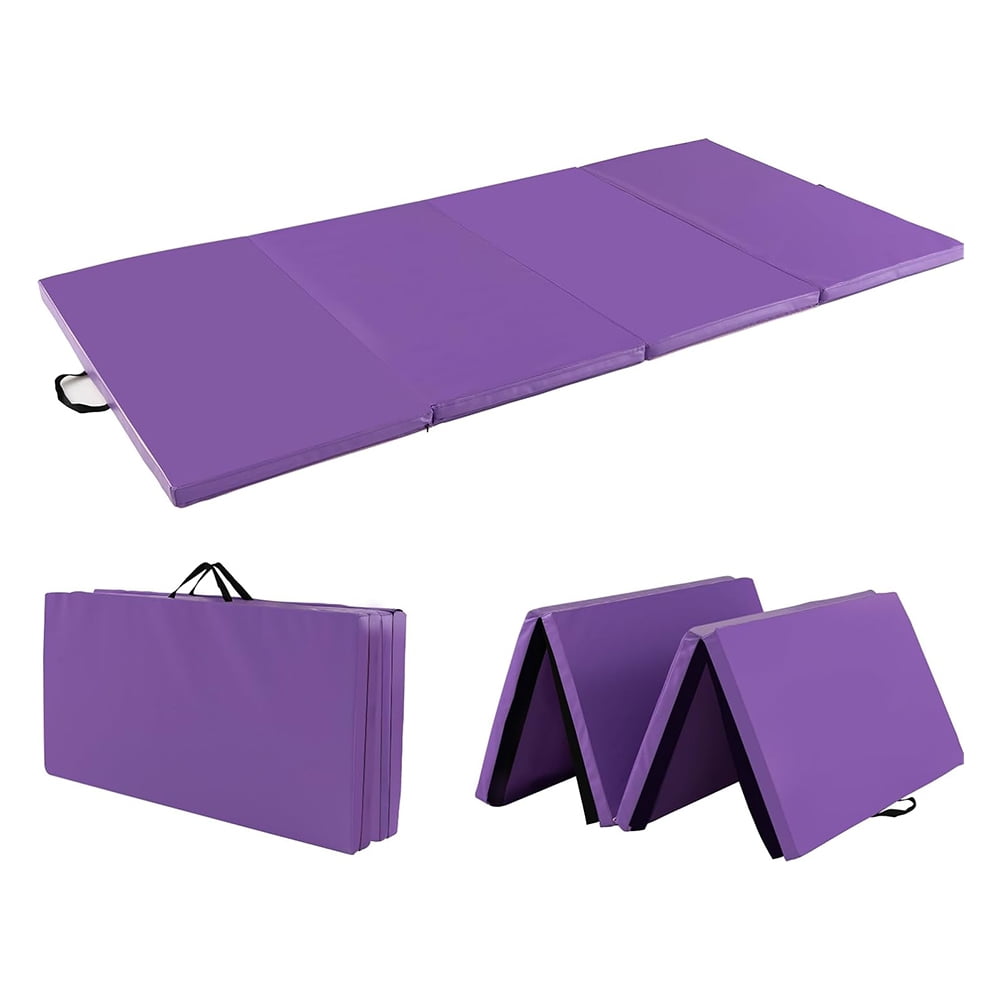 4'x8' Gymnastics Mat, 2"Thick Folding Tumbling Mat with Hook and Loop ...