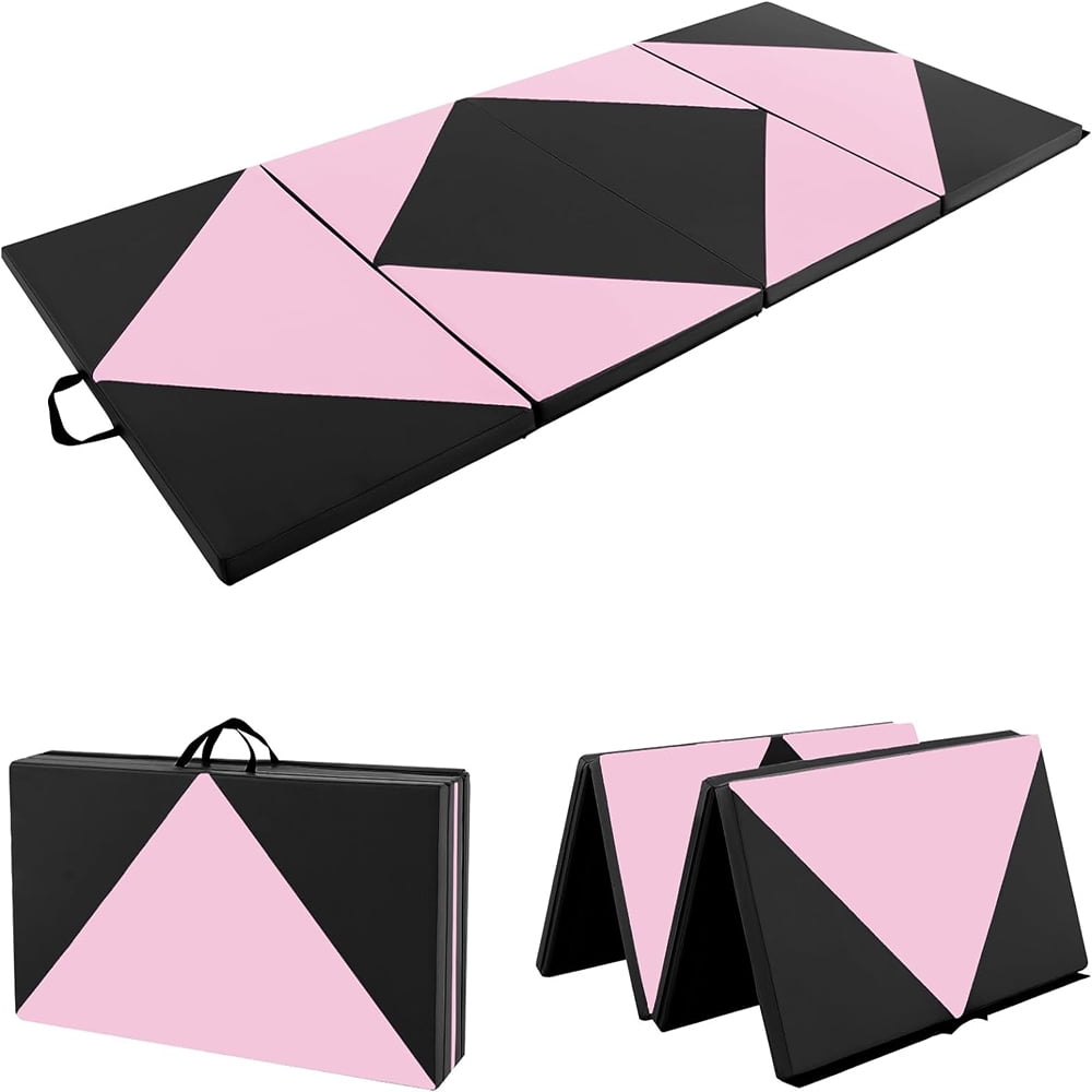4'x8' Gymnastics Mat, 2"Thick Folding Tumbling Mat with Hook and Loop ...
