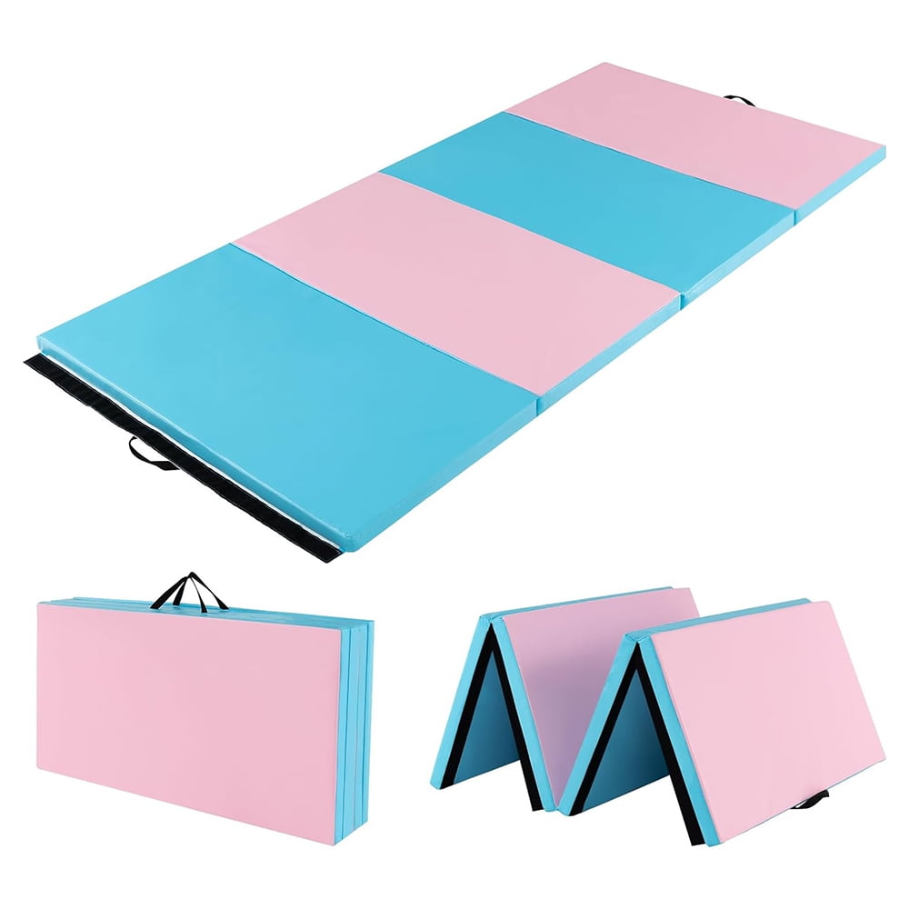 4'x8' Gymnastics Mat, 2"Thick Folding Tumbling Mat with Hook and Loop ...