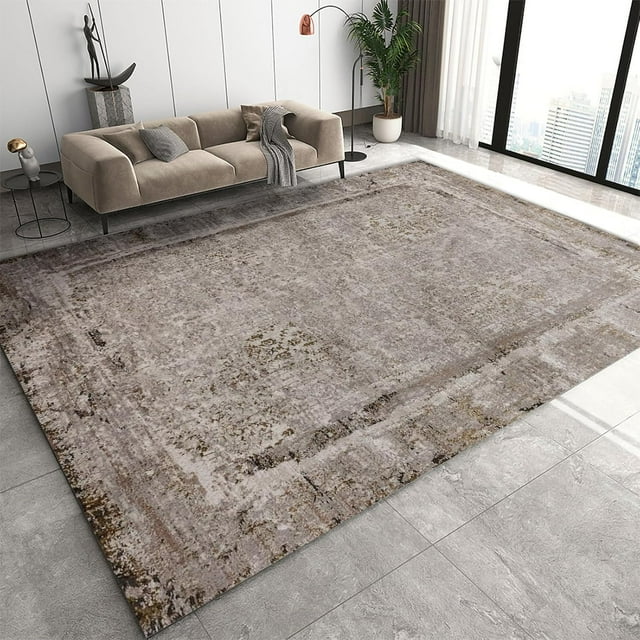 4'x8' Rug Non Slip Scratched Geometric Frame Small Entryway Mats ...