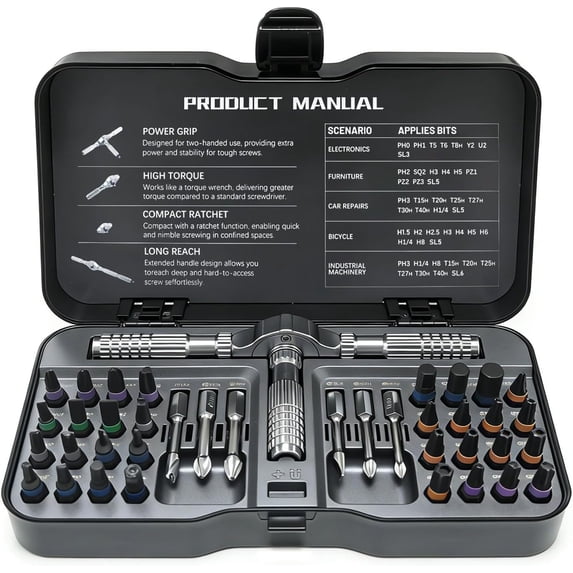 40 In 1 Magnetic Ratchet Screwdriver Set Multifunctional Diy Ratchet ...