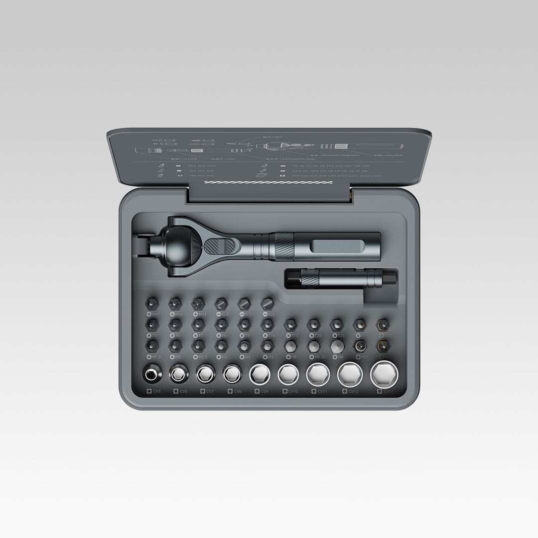 40 in 1 Ratchet Screwdriver Set with Detachable Handle, 180° Ratchet ...