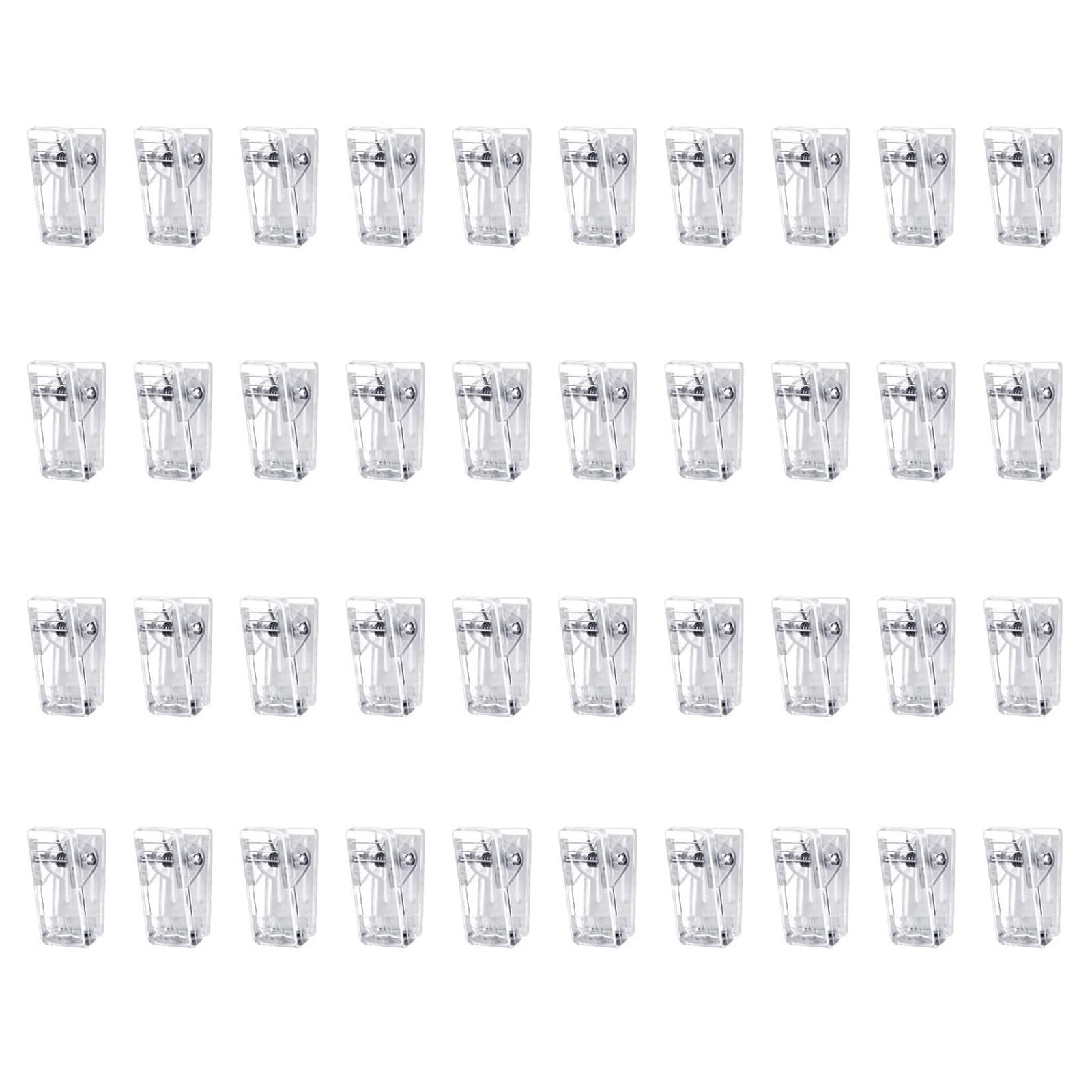 40/100pcs Portable Adhesive Clear Plastic Clips with Adhesive Designs ...