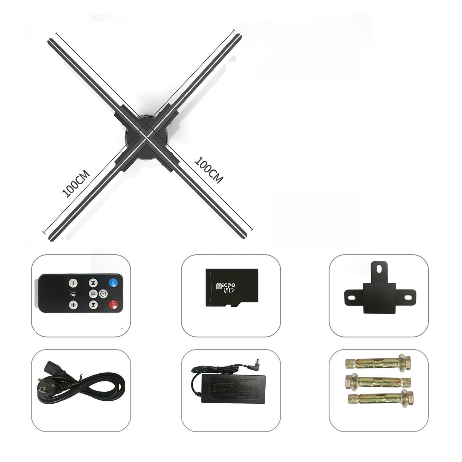 40-115cm HD 3D Advertising Projector Fan Wifi Led Sign Display ...