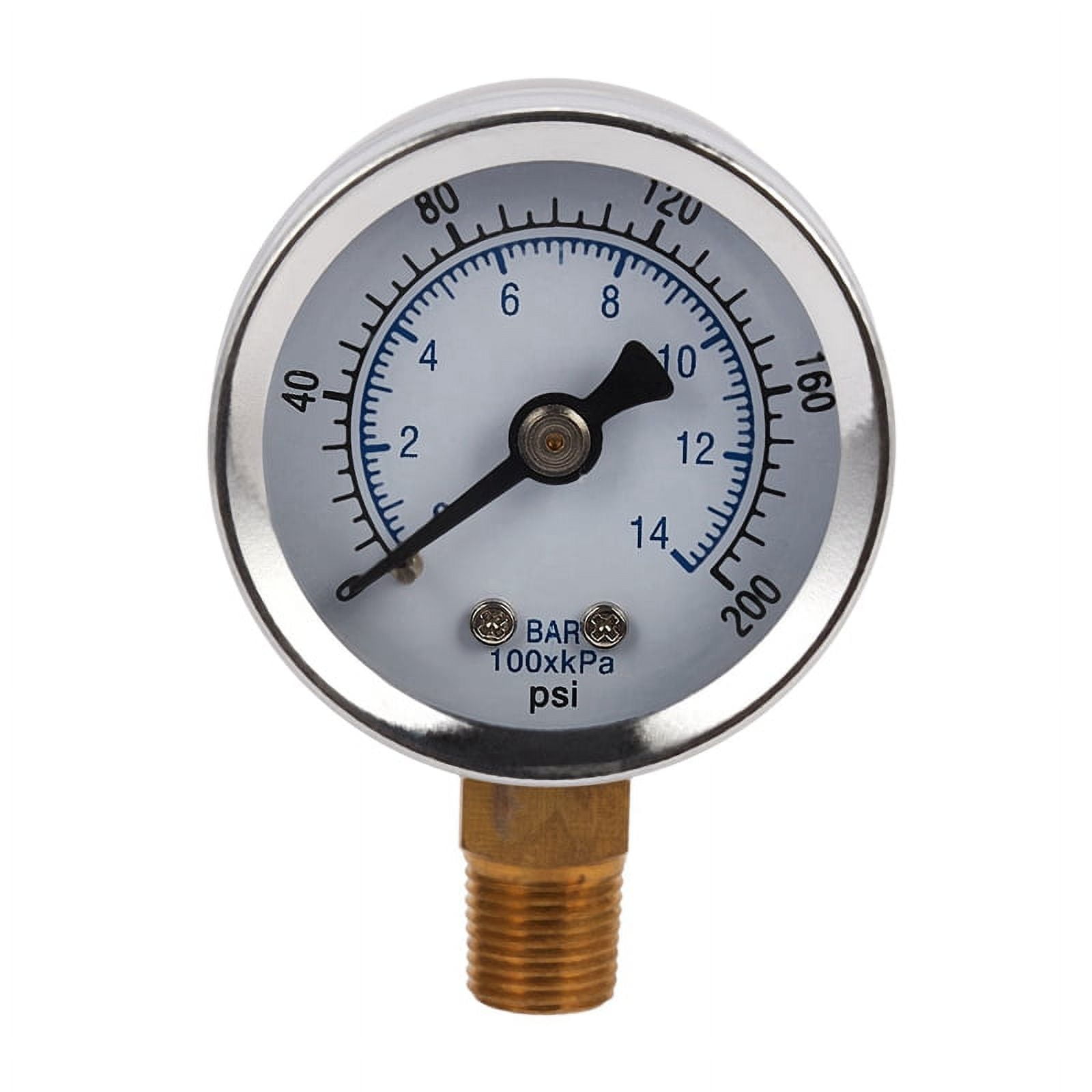 -40-14 Bar 0-200 Psi 0-14 Bar Pressure Gauge 1/8 Male Npt Pressure Gauge Air Compressor Metal ...