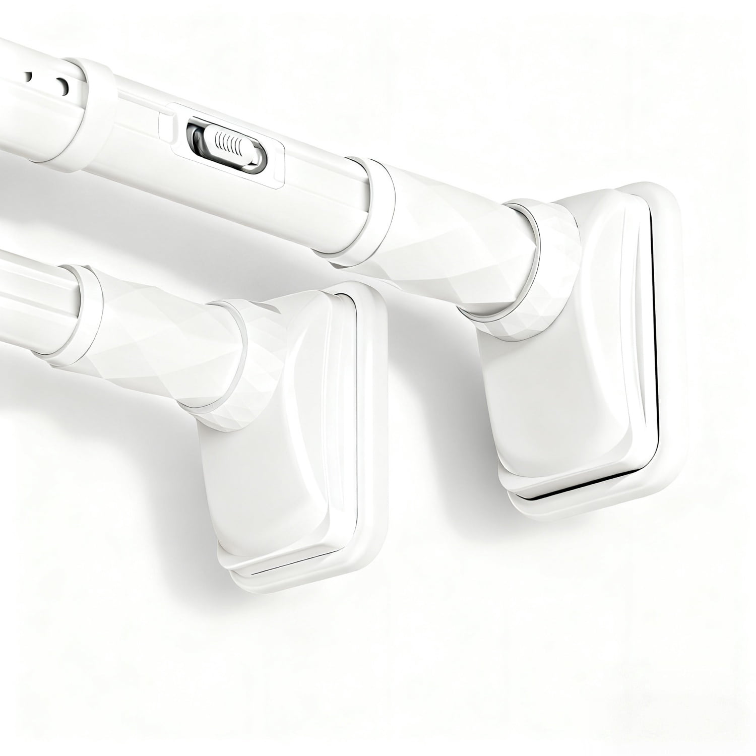 40-157inch White Telescopic Tension Curtain Rod for Drying Clothes, No ...