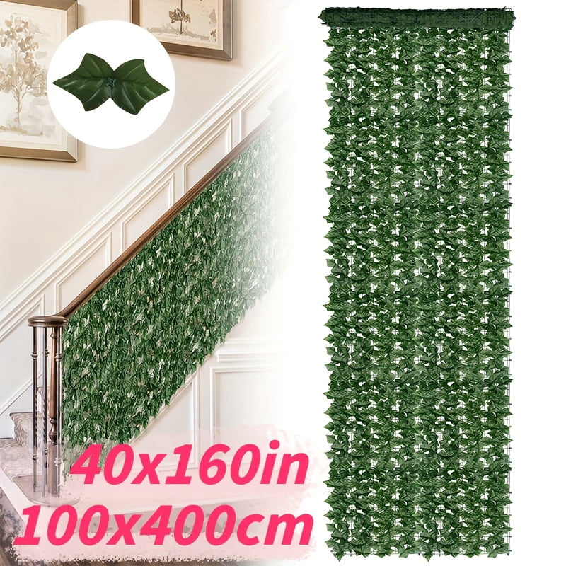 40×160 Inch UV Resistant Artificial Ivy Leaf Fence Screen Fake Green ...