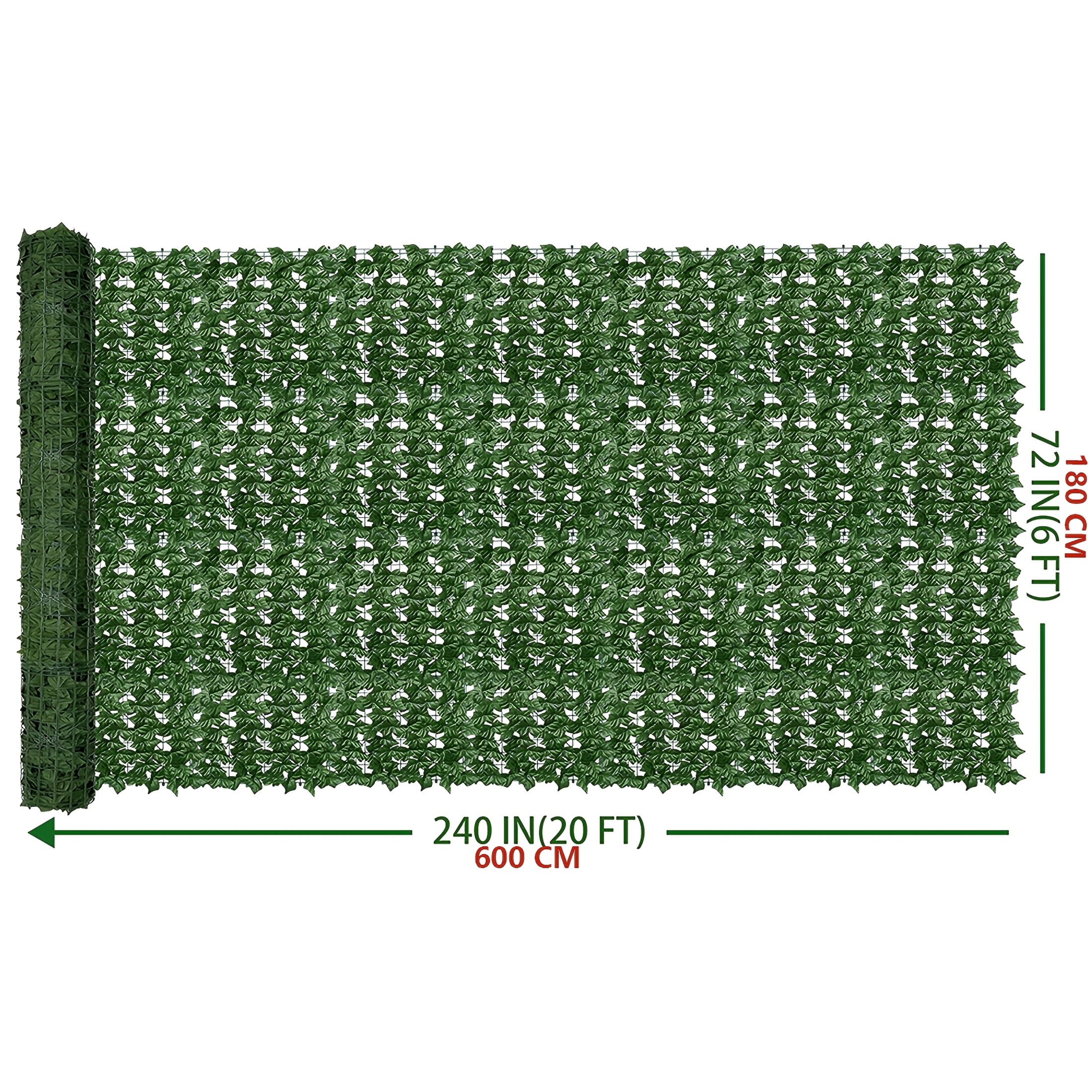 40×160 Inch UV Resistant Artificial Ivy Leaf Fence Screen Fake Green ...