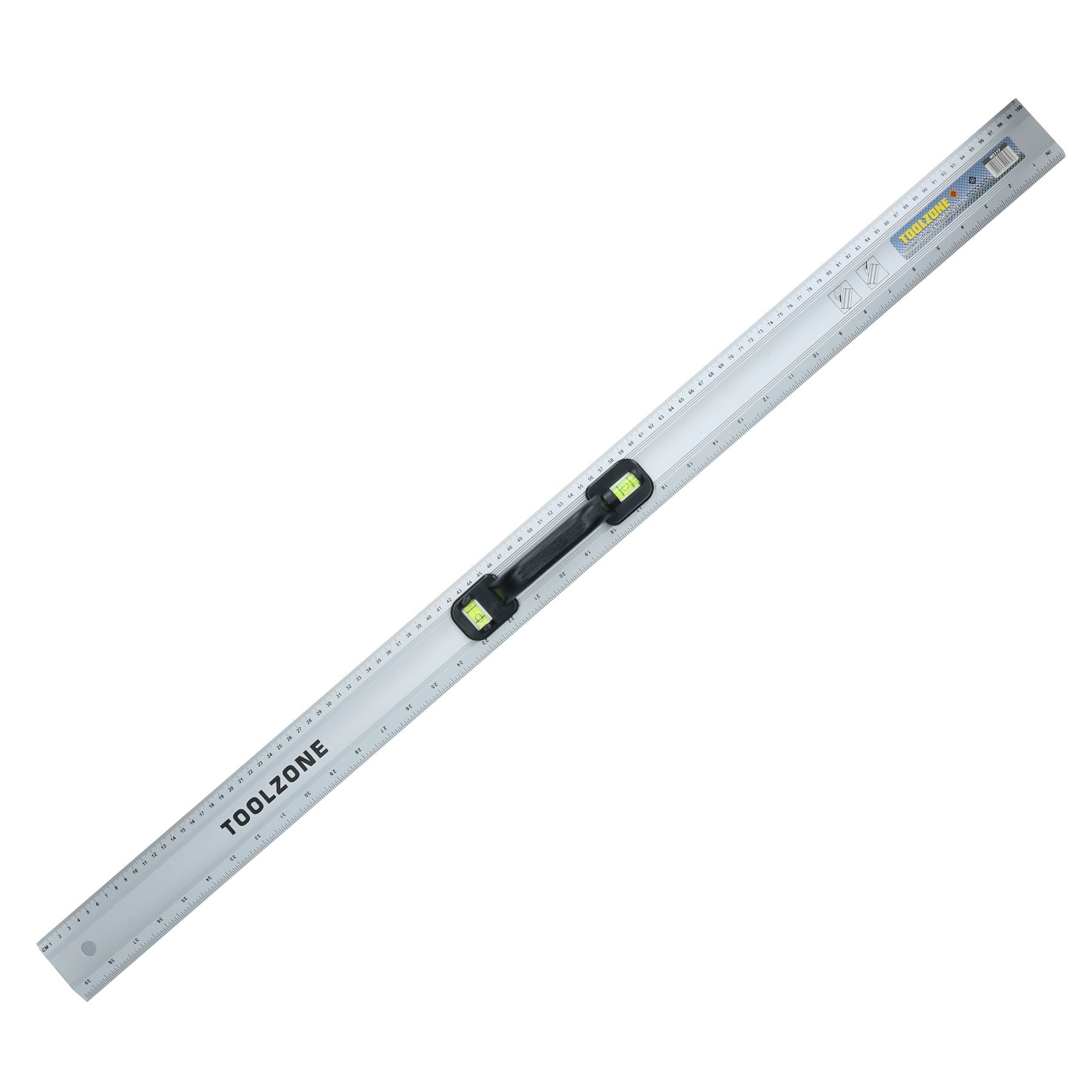 40" (1m) Aluminium Ruler With Handles + Spirit Level Metric Imperial ...