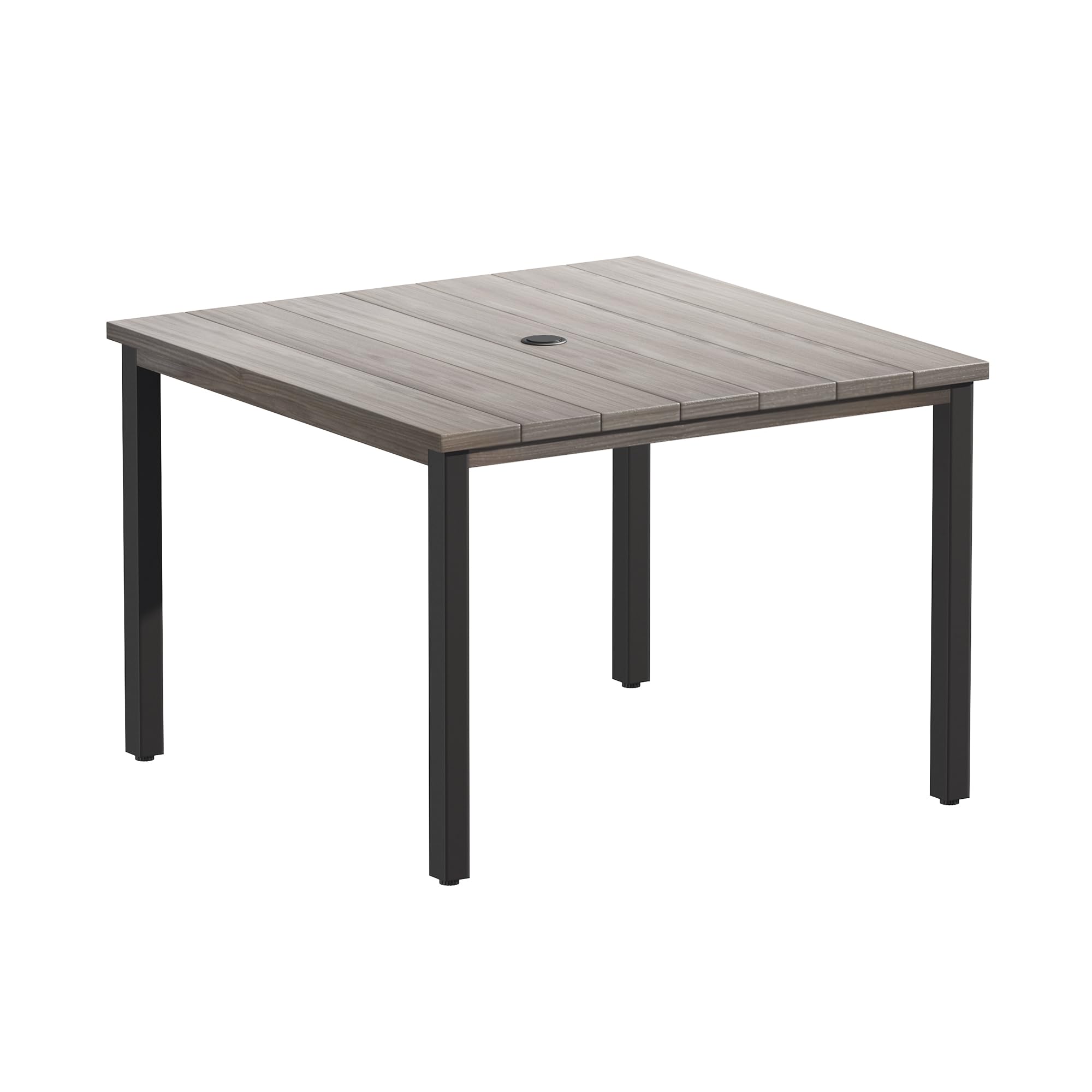 40.2 Inch Square Outdoor Dining Table for 4, All Weather Metal Garden ...