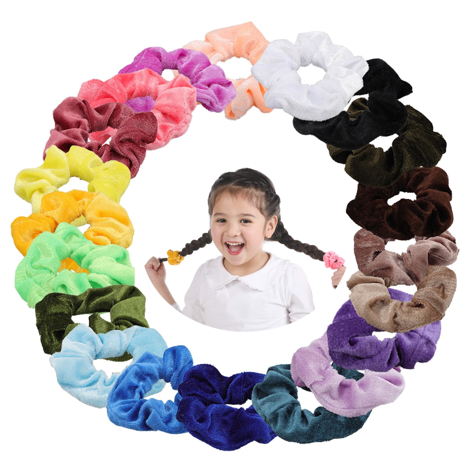 40/20pcs Hair Scrunchies Set, Velvet Elastics Ponytail Holders ...