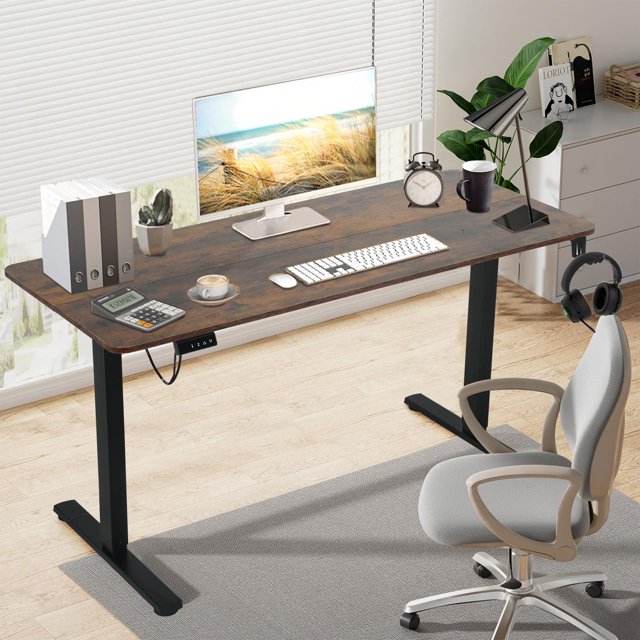 40*24In Computer Desk ，Electric Standing Desk ，T-shape with Headphone ...