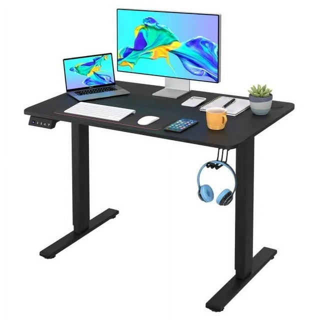40*24In Computer Desk ，Electric Standing Desk ，T-shape with Headphone ...