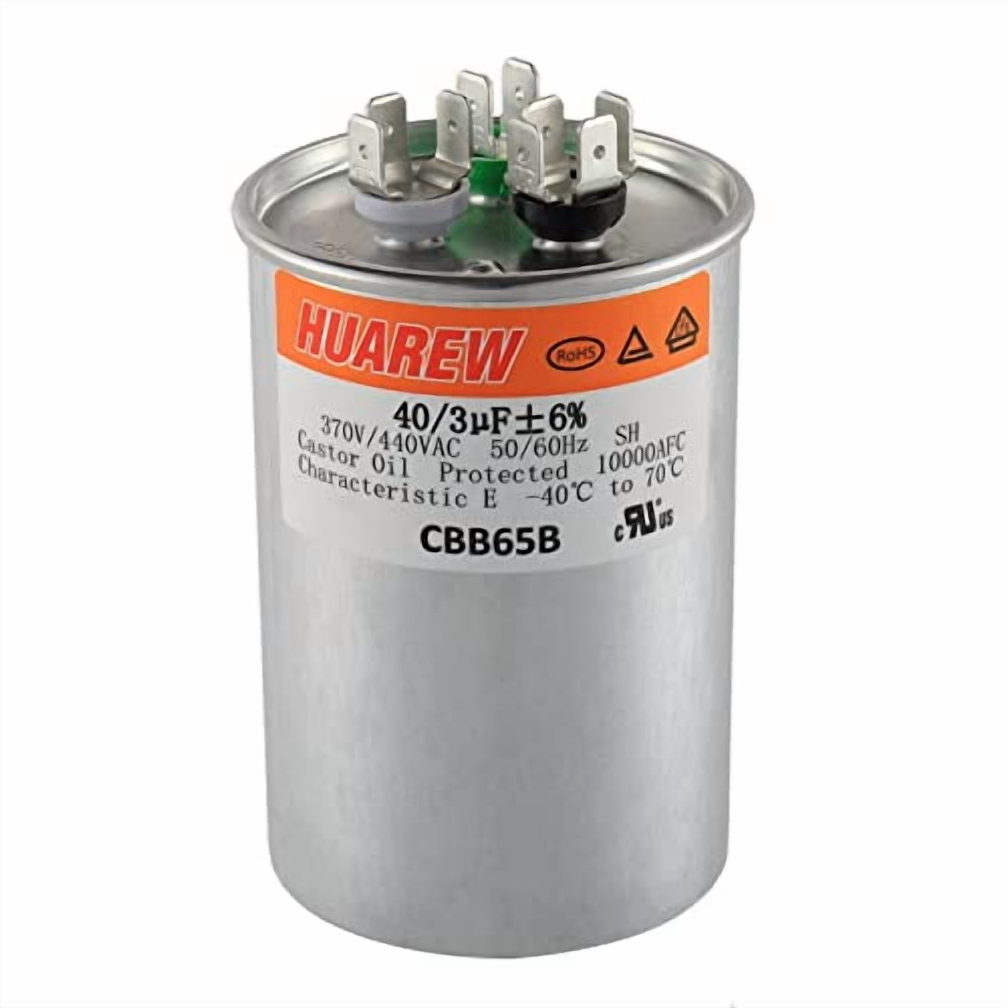 40/3 uF 40+3 MFD ±6% 370V/440V CBB65B AC Capacitor Dual Run Round ...