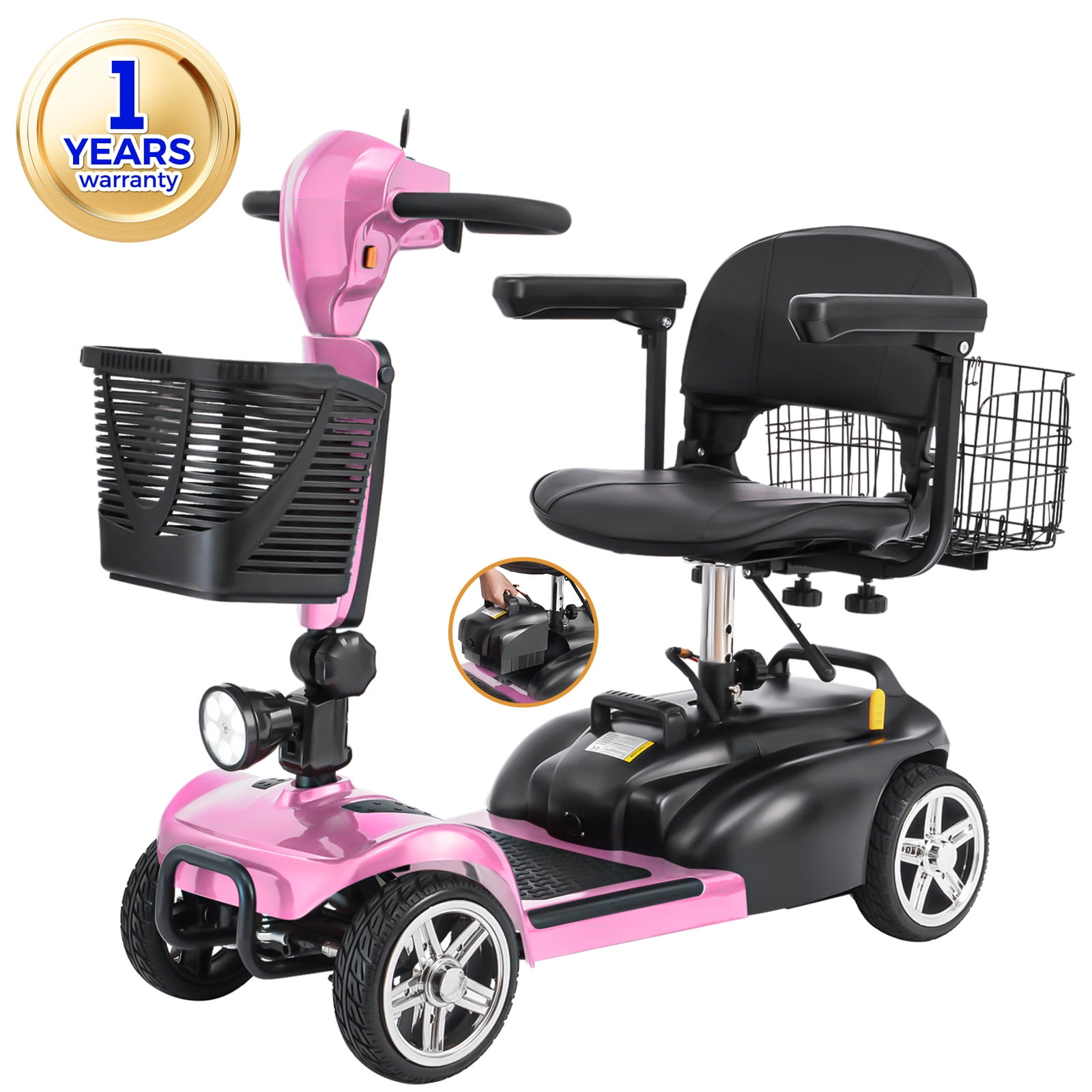 MS07 15 Miles Ecomobi 4-Wheels Mobility Scooter for Adults&Seniors ...