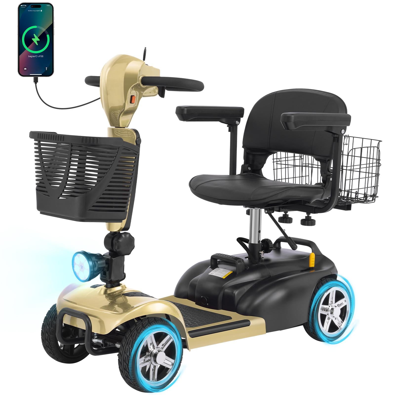 MS07 40/30/15 Miles Ecomobi 4 Wheels Mobility Scooter for Adults ...