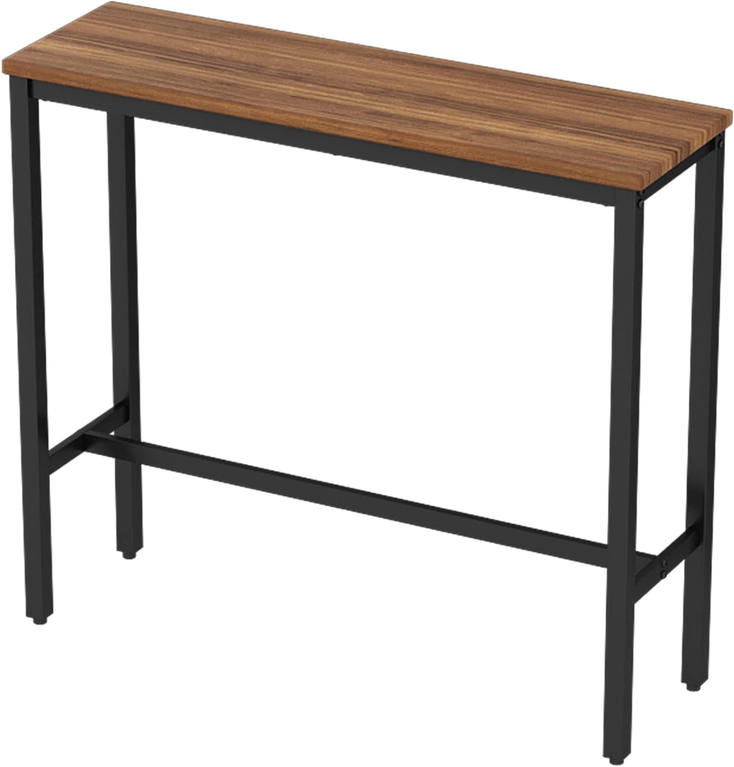 40" Bar Rectangular Bar Height with Sturdy Gold Metal Frame Black Faux ...