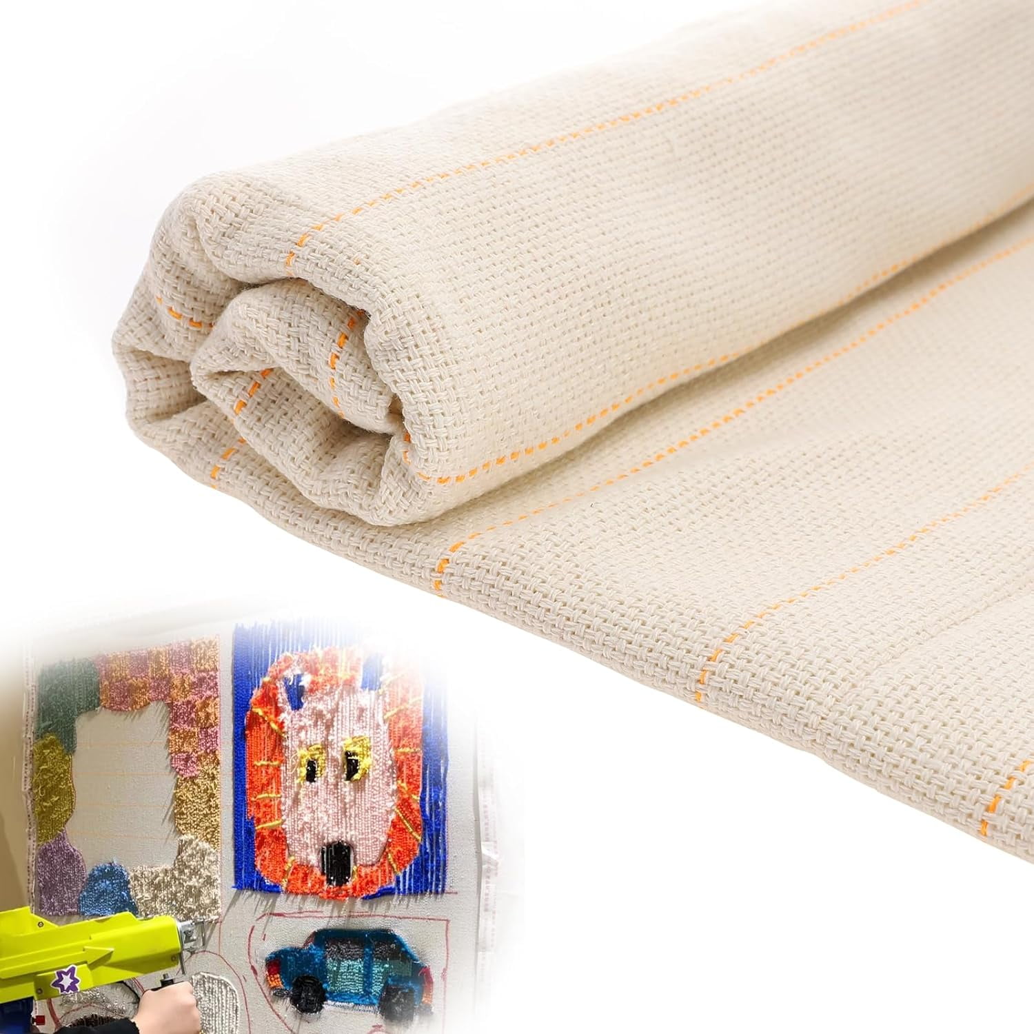 40" × 40" Large Overlocking Tufting Cloth with Marked Lines- Primary ...