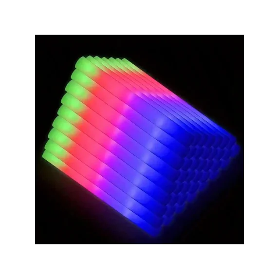 40/42-Piece LED Foam Light Stick Set - 5 LEDs & 3 Flicker Modes, Glow ...