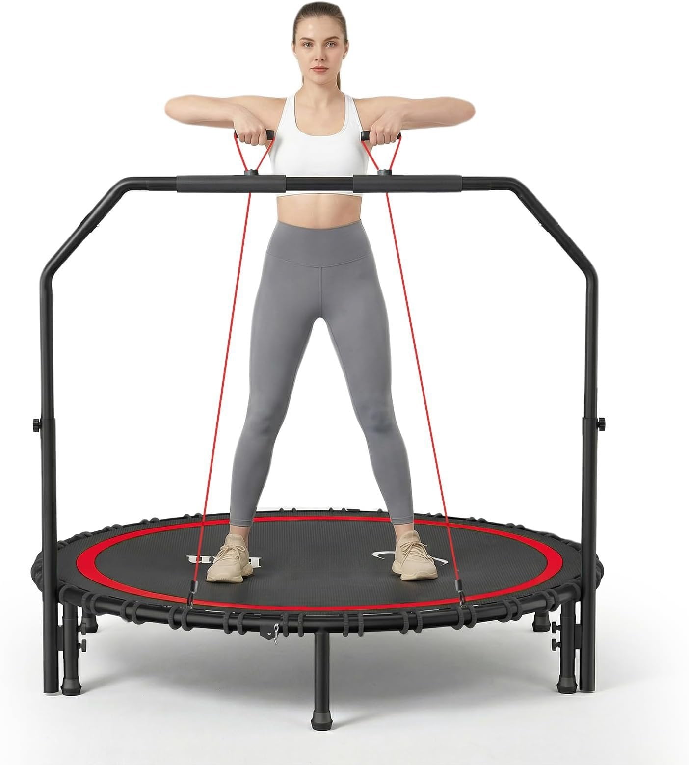 40''/45''/50'' Rebounder Trampoline for Adults, 450-550 lbs Foldable ...