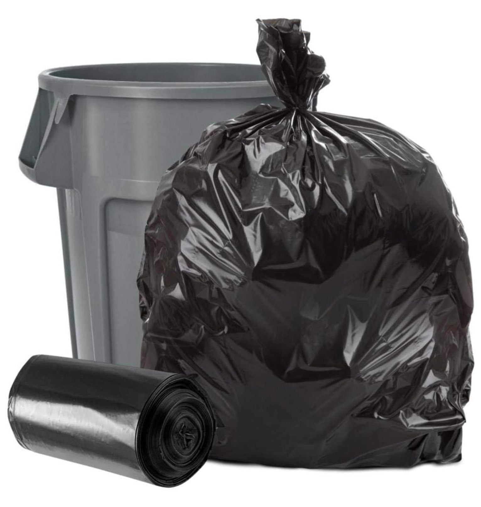 40-45 Gallon Trash Bags │1.5 Mil │ Black Heavy Duty Garbage Can Liners ...