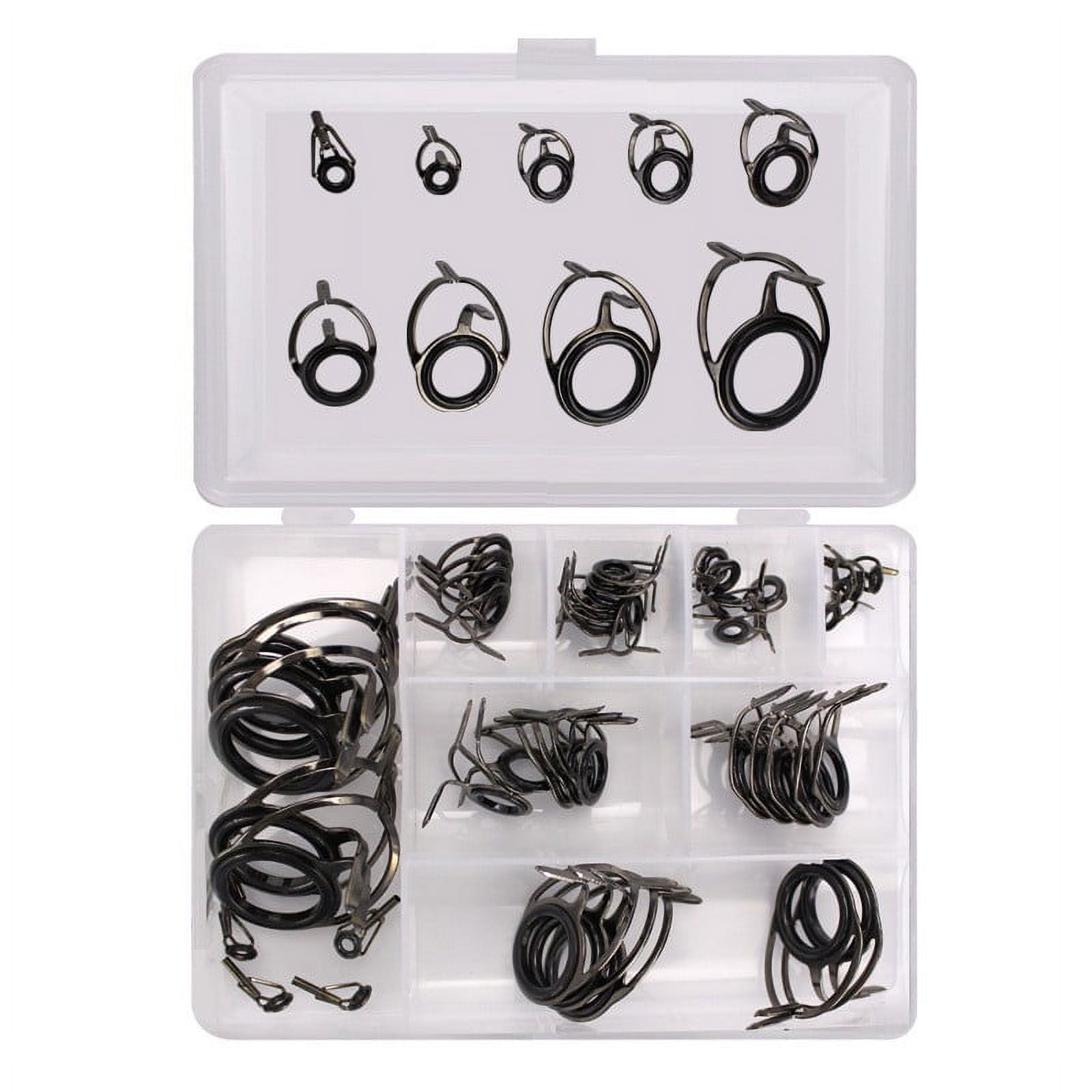 40/45Pcs Fishing Rod Guide Rings Guides Tip Set Repair Kit with Fish ...