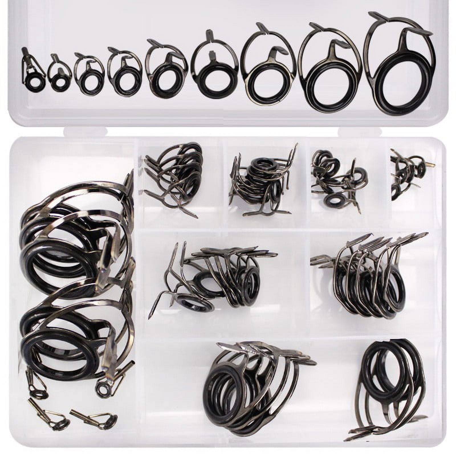 40/45Pcs Fishing Rod Guide Rings Guides Tip Set Repair Kit with Fish ...